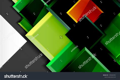 Colorful Square Rectangle Blocks Background Vector Stock Vector