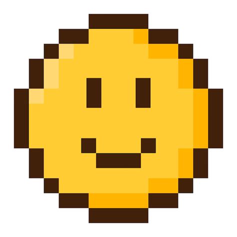 Smiley Pixel Art Estilo Vector Icono Vector Premium
