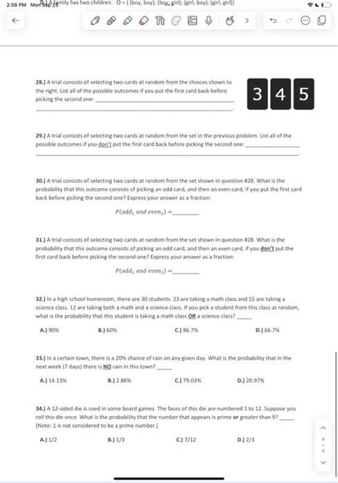 Solved Ii Formula Matching Assume All Outcomes Are