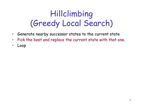hillclimbing and simulated annealing algorithms