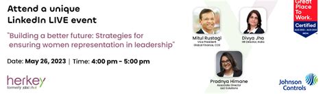 Linkedin Live By Johnson Controls India For Women In Leadership