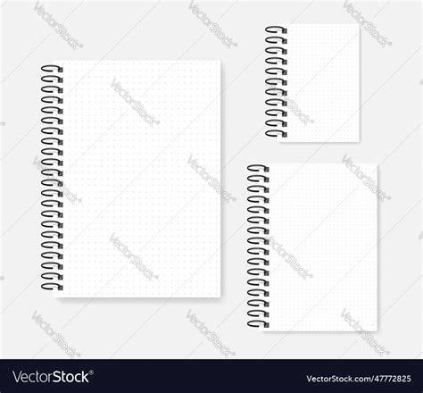 Wirebound Ring Bound Notebook Mock Up Set Of A4 Vector Image
