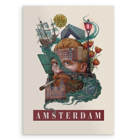 Affiche Sur Toile De La Ville Damsterdam Oeuvre Dart Murale Toile