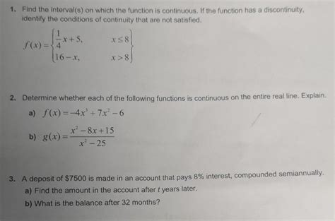 Solved Find The Interval S On Which The Function Is Chegg