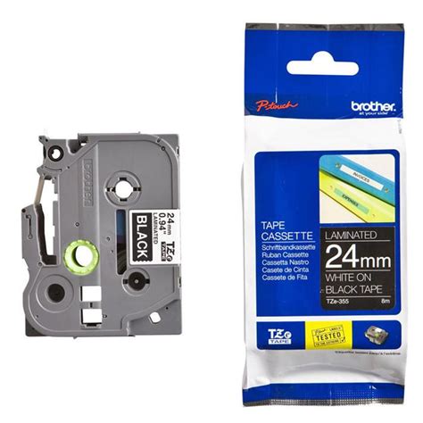 Brother Tze Mm White On Black Tape Cassette