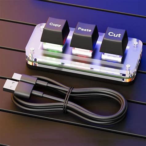RGB Ctrl X C V Shortcut One Handed Keyboard Key Macro Keypad USB Type C Gaming Keypad For