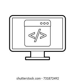 Programming Window Script Code Html Computer Stock Vector Royalty Free