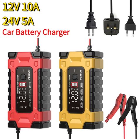 Foxsur 자동차 배터리 충전기 완전 자동 12v 10a 스마트 고속 충전 Agm 젤 습식 납산 배터리 충전기 Lcd 디스플레이 Aliexpress