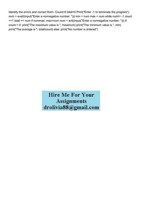 Identify The Errors And Correct Them Count0 Total0 Printpdf