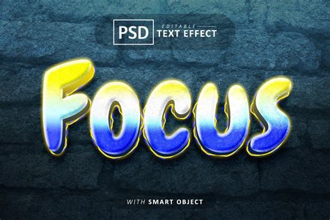 Focus Text Editable 3d Font Effects Graphic By Aglonemadesign · Creative Fabrica