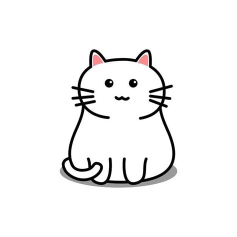Cute Cartoon Black And White Cat
