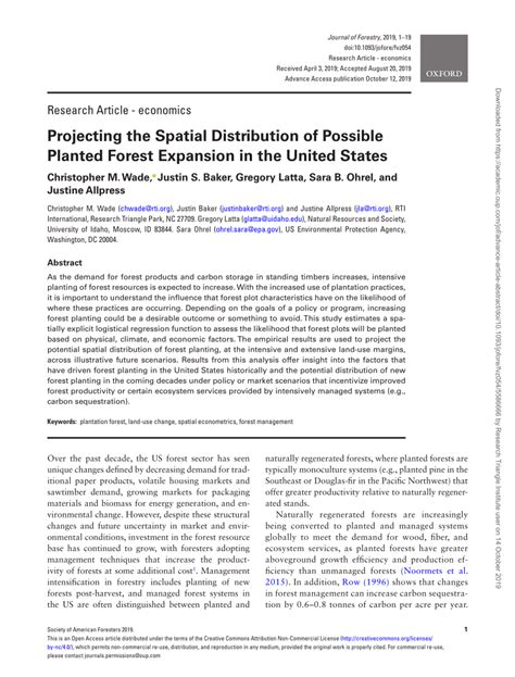 Pdf Projecting The Spatial Distribution Of Possible Planted Forest