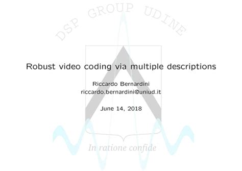 Multiple Description Coding For Robust Video Transmission Pdf