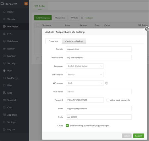 deploy website aapanel docs