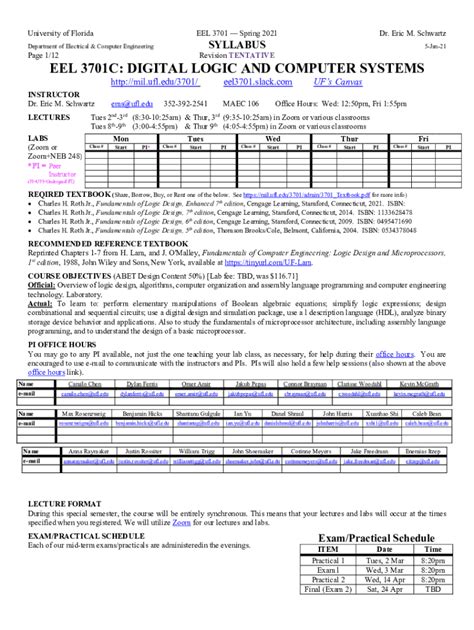 Fillable Online Digital Fundamentals And Architecture Syllabus Fax Email Print Pdffiller