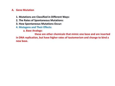 PPT Gene Mutation 1 Mutations Are Classified In Different Ways PowerPoint Presentation ID