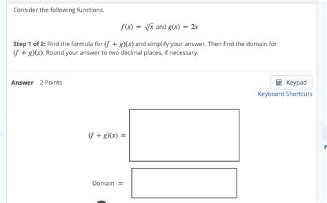 Solved Consider The Following Functions F X 3x And G X 2x