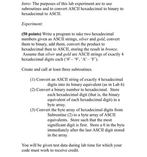 Solved Intro The Purposes Of This Lab Experiment Are To Use Chegg