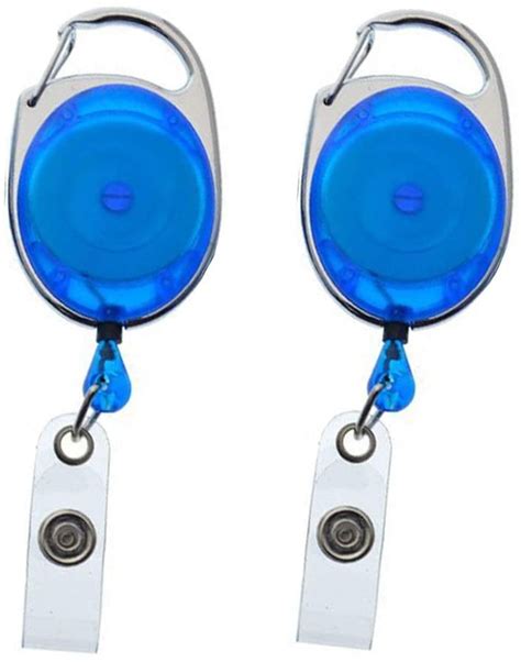 2 Pack Specialist Id Premium Retractable Badge Reels With Carabiner Belt Loop Clip And Id