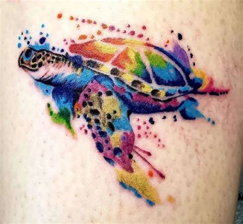 Colorful Sea Turtles Tattoo