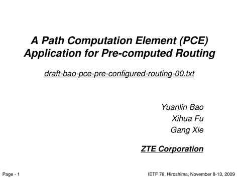 Ppt A Path Computation Element Pce Application For Pre Computed