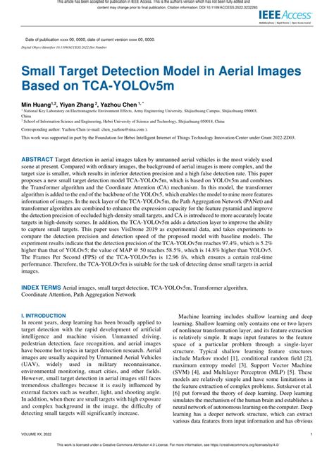 pdf small target detection model in aerial images based on tca yolov5m