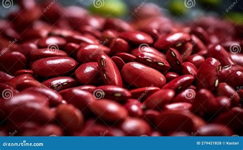 A Close Up Of Red Beans Plant In The Forest Stock Illustration