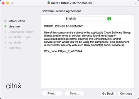 use the installer of citrix vda for macos citrix virtual delivery agent for macos