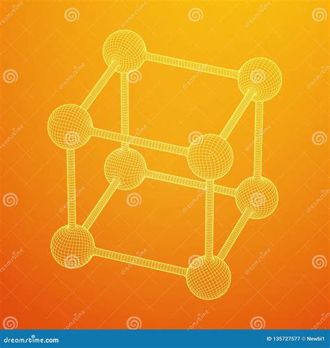 Wireframe Mesh Molecule Stock Vector Illustration Of Concept 135727577