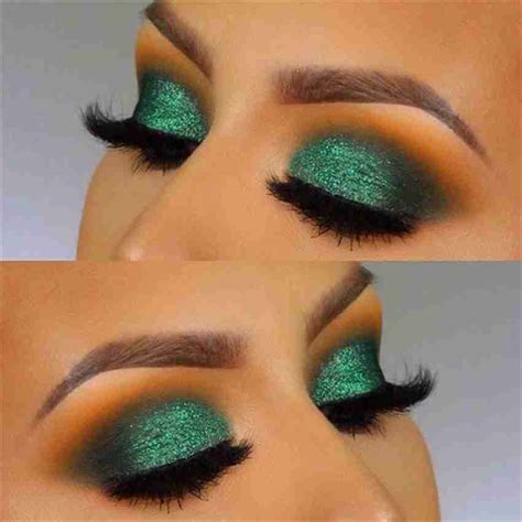 Green Glitter Eye Makeup
