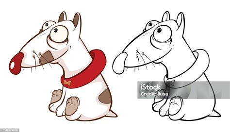 당신이 디자인 및 컴퓨터 게임을 위한 귀여운 만화 캐릭터 사냥 강아지의 벡터 일러스트 레이 션 색칠 하기 책 외곽선 강아지 어린