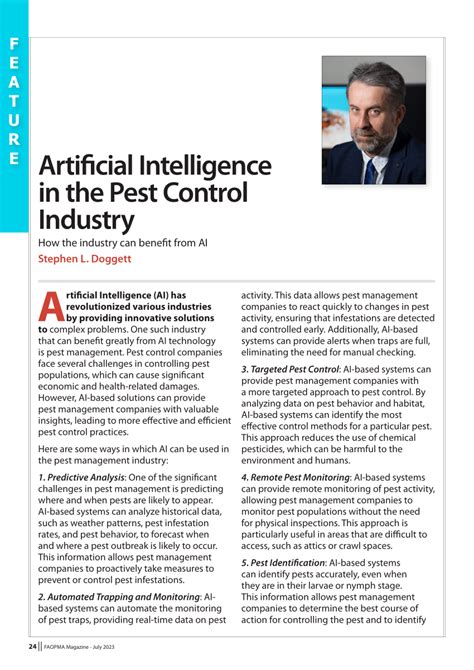 Pdf Artificial Intelligence In The Pest Control Industry How The Industry Can Benefit From Ai