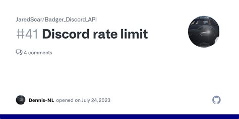 Discord Rate Limit Issue JaredScar Badger Discord API GitHub