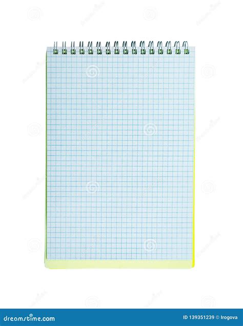 notepad check pattern with spring isolated stock image image of diary