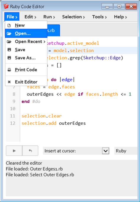 How To Write A Sketchup Script For Select Outer Edges