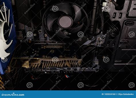 Close Up Of New Computer System Unit From The Inside Stock Photo Image Of Communication