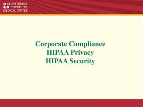 PPT Corporate Compliance HIPAA Privacy HIPAA Security PowerPoint Presentation ID 5117423