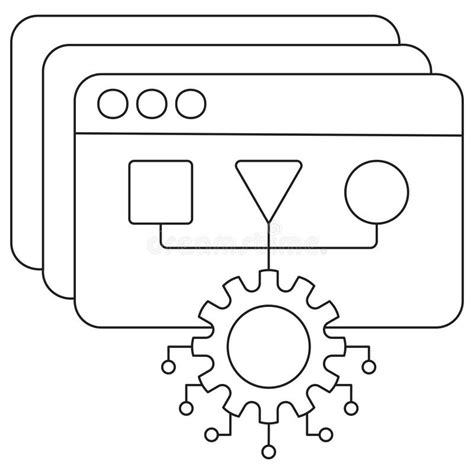 Icon Of Ai Algorithm Processing With Flowchart On Screen Stock Vector