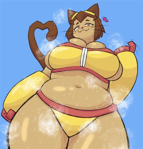 Rule 34 Alternate Version Available Bbw Belly Bikini Cat Catgirl