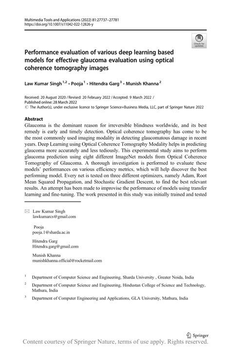 Performance Evaluation Of Various Deep Learning Based Models For Effective Glaucoma Evaluation