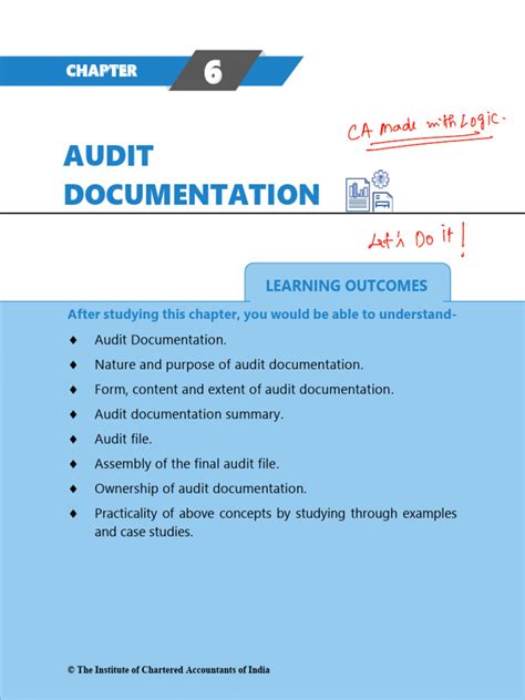 Audit Documentation Chapter 6 Ca Inter Pdf Audit Auditors Report