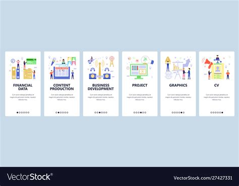 Website And Mobile App Onboarding Screens Vector Image