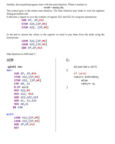 Solved Procedure Call Stack Preserving And Restoring Chegg
