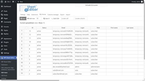 Wordpress How To Export And Import Users Wp Sheet Editor