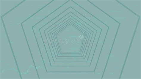 Animation Of Looping Hexagons Forming Tunnel Over Graphs Against Blue