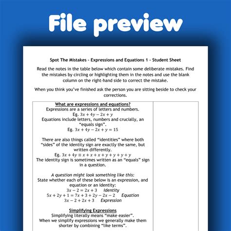 Spot The Mistakes Expressions And Equations Andy Lutwyche