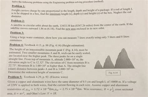 Solved Solve The Following Problems Using The Engineering Chegg