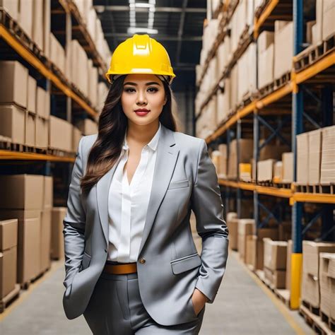 Premium Ai Image A Closeup Of A Plussize Woman Chief Engineer In A