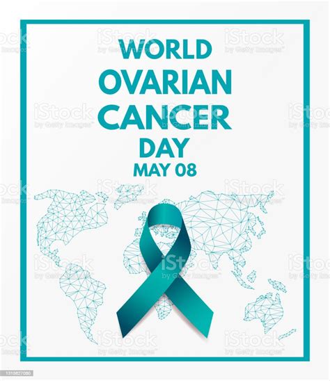 세계 난소암 인식의 날 개념 청록색 리본과 텍스트가 있는 배너 템플릿입니다 벡터 그림입니다 0명에 대한 스톡 벡터 아트 및 기타 이미지 Istock