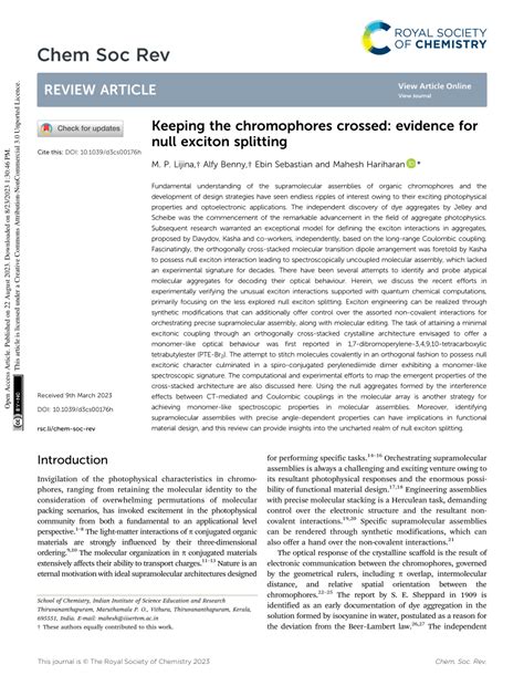 Pdf Keeping The Chromophores Crossed Evidence For Null Exciton Splitting